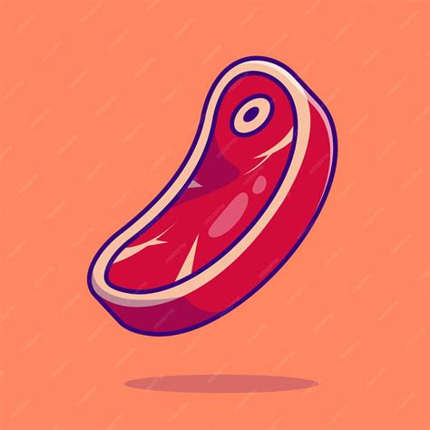 Free Vector Floating Beef Steak Cartoon Vector Icon Illustration Food Object Icon Concept