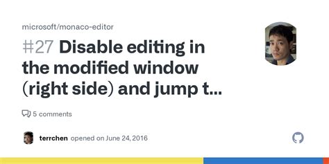 Disable Editing In The Modified Window Right Side And Jump To First Diff In Diff Editor