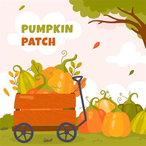 Free Vector Hand Drawn Pumpkin Patch Illustration