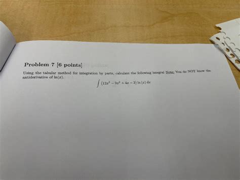 Solved Problem 7 6 Points Using The Tabular Method For
