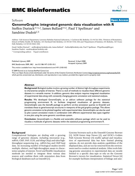 Pdf Genomegraphs Integrated Genomic Data Visualization With R