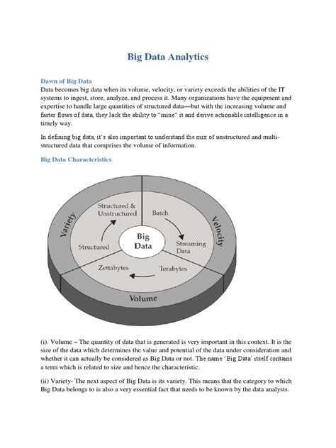 An Overview Of Big Data Characteristics Tools For Analysis And
