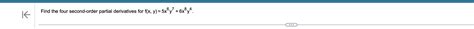 Solved Find Fx F Xx Fy Fyy Fxy Fyx