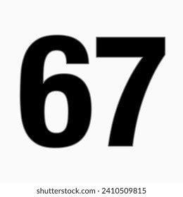 67 Number Simple Clip Art Illustration Stock Illustration 2410509815