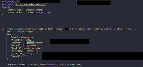 Webhook Creation Through Api Custom Apps Make Community