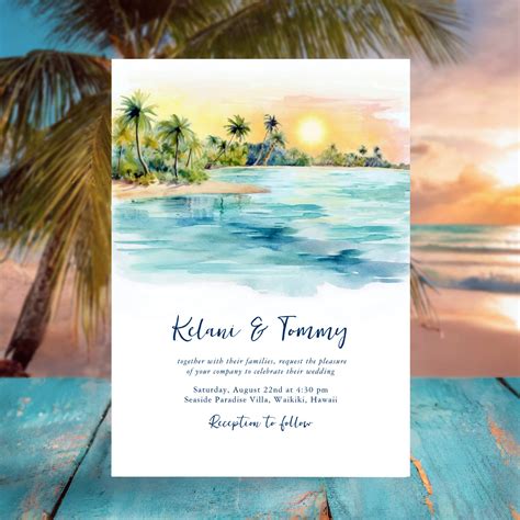 Beach Wedding Invitation Templates