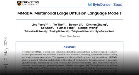 Paper Page Mmada Multimodal Large Diffusion Language Models