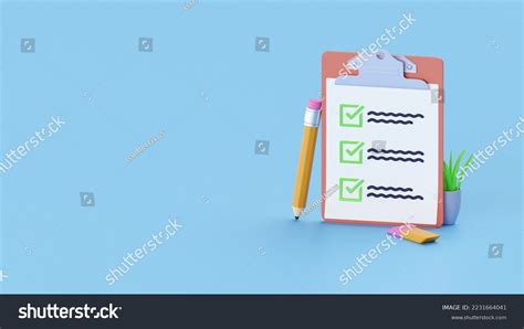 Checklist Render 3d Paper Clipboard Task Stock Illustration 2231664041 Shutterstock