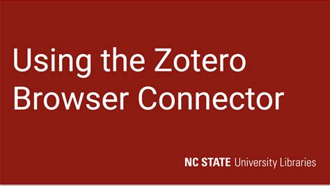 Using The Zotero Browser Connector