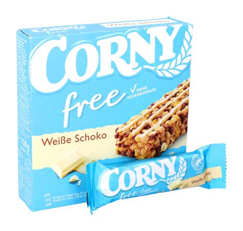 Corny Baton Zbożowy Bez Cukru Biała Czekolada 6 Sztuk Corny