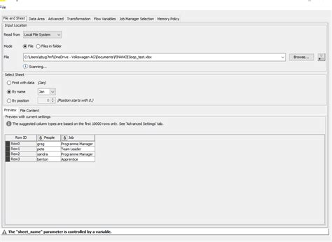 dynamically reading sheets in an excel file knime analytics platform