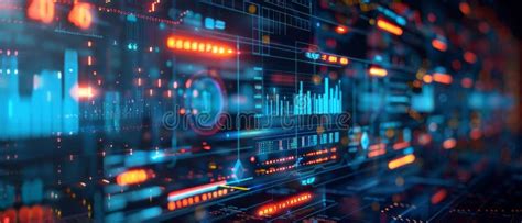 Futuristic Data Visualization With Glowing Graphs Charts And Analytics In A Digital Interface