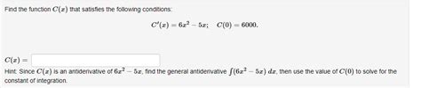 Solved Find The Function C X That Satisfies The Following
