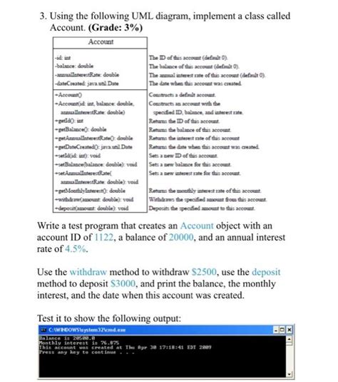 Solved 3 Using The Following Uml Diagram Implement A Class