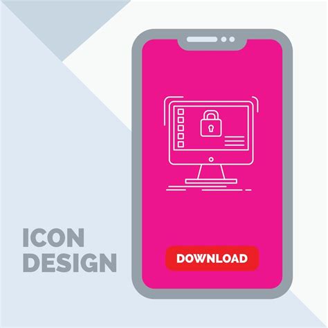 Secure Protection Safe System Data Line Icon In Mobile For Download Page 12946228 Vector Art