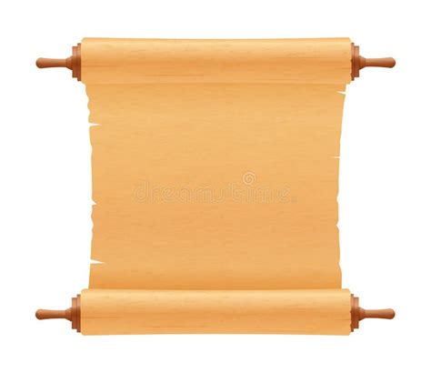 Realistic Papyrus Scroll Mockup Parchment Paper With Old Texture Vector Banner Isolated On