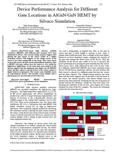Device Performance Analysis For Different Gate Locations In Algan Gan Hemt By Silvaco Simulation