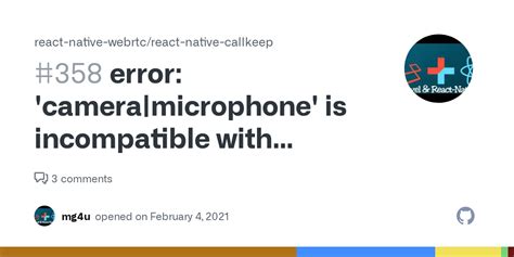 Error Camera Microphone Is Incompatible With Attribute