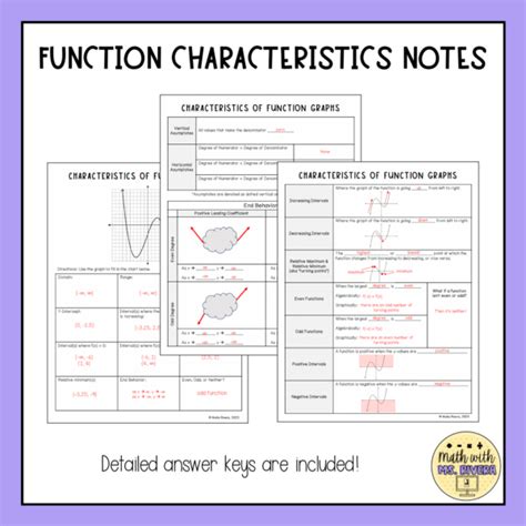 Function Characteristics Guided Notes For Algebra 2 Made By Teachers