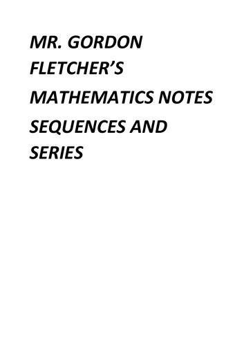 Cie Igcse Mathematics Sequences And Series Teaching Resources