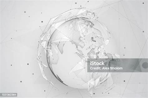 벡터 지구 행성 지구 점에서 컨셉 빅데이터 처리 및 데이터 수집 3차원 형태에 대한 스톡 벡터 아트 및 기타 이미지 3차원 형태 감각 지각 개체 그룹 Istock