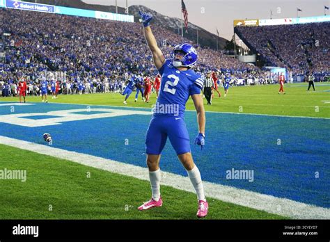 Byu Wide Receiver Chase Roberts 2 Celebrates A Touchdown During The