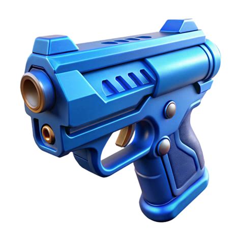 Maravilloso Clásico Azul Ciencia Fi Pistola Angular Ver Aislado Alto