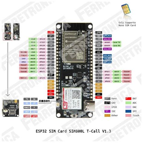 modulo wifi bluetooth esp32 con gprs sim800 gsm v1 3 ttgo t call