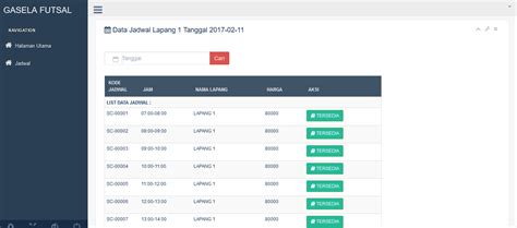 Source Code Aplikasi Booking Lapangan Futsal Dengan Php Dan Mysql Kantin Php