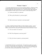 Hypothesis Testing 4 Pdf 5l Worksheet Chapter 8 L A Researcher Predicts That Someone Who