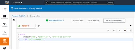 Redshift Datediff Difference Between The Specified Dates