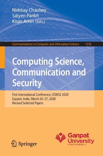 Pdf Computing Science Communication And Security Communications In Computer And Information