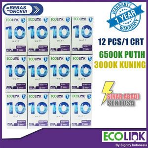 Jual Dus Lampu Led Ecolink Bohlam Bulb Watt W W Watt Isi Pcs Putih Kota