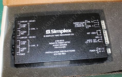 Simplex 4190 9012 Remote Fiber Optic Audio Modem Slave 618 020 New