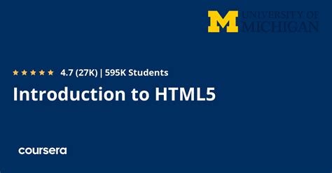 Introduction To Html5 Coursera