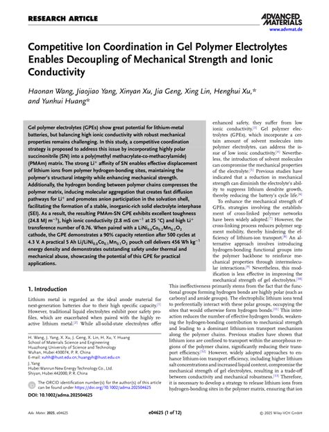 Competitive Ion Coordination In Gel Polymer Electrolytes Enables