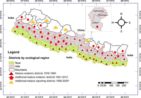 Spatiotemporal Distribution Of Malaria In Nepal 19782012 The Active