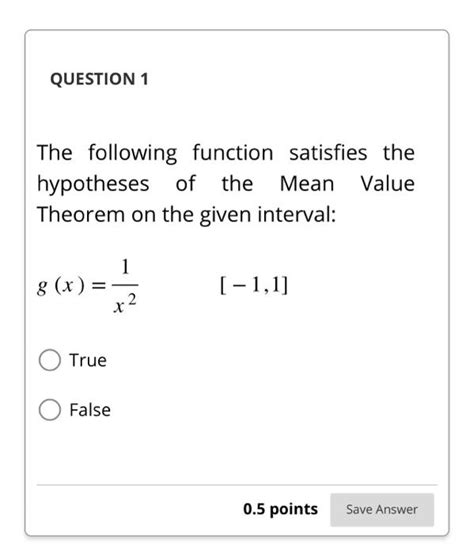 Solved The Following Function Satisfies The Hypotheses Of