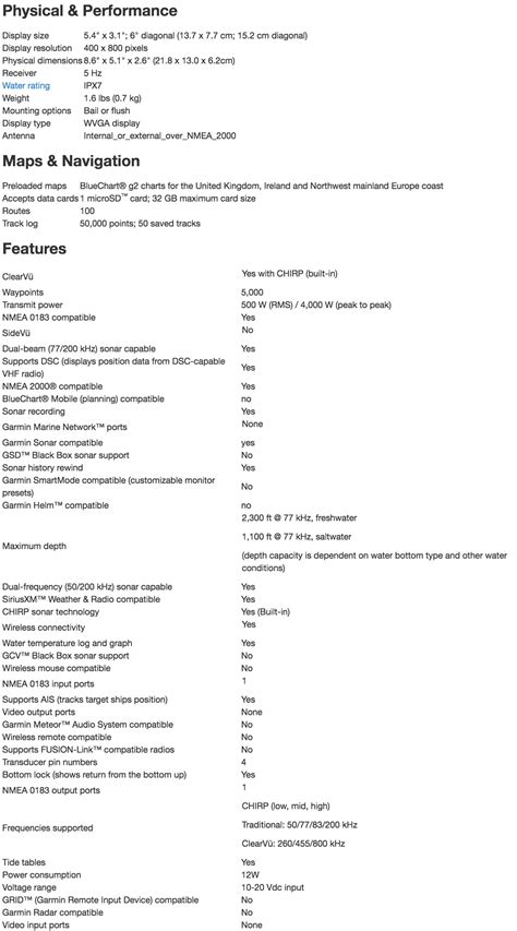 Garmin Echomap Plus Cv Chartplotter No Transducer Bluechart G Uk Hudson