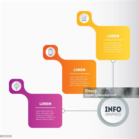 웹 디자인 브로셔 또는 다이어그램을 위한 템플릿입니다 기술 또는 교육 프로세스의 벡터 인포그래픽 아이콘이 설정된 보고서의 일부입니다 3 가지 옵션이있는 비즈니스 프리젠