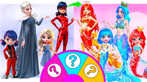 Magical Makeover Elsa And Ladybug As Mermaids Style Wow Youtube