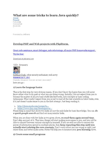 What Are Some Tricks To Learn Java Quickly Pdf Method Computer
