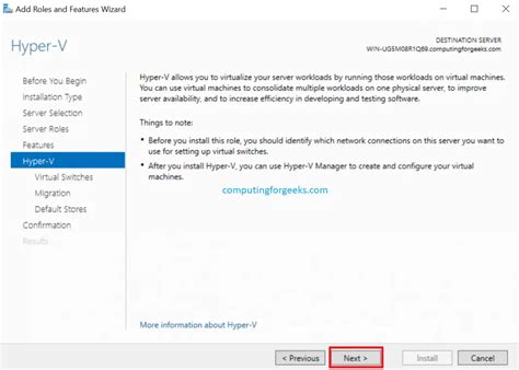 Install And Configure Hyper V On Windows Server ComputingForGeeks