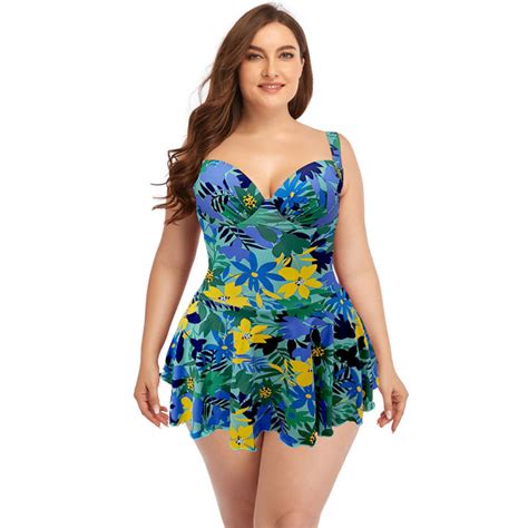ชุดว่ายน้ำ กระโปรง One Piece Plus Size ใหม่ ชุดว่ายน้ำ Underwire พร้อม