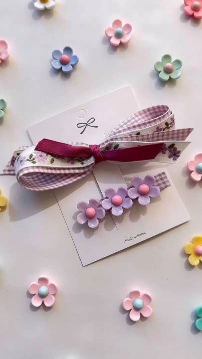 보라보라한 리본과 꽃장식으로 만드는 헤어핀세트 리본공예 헤어핀만들기 Youtube