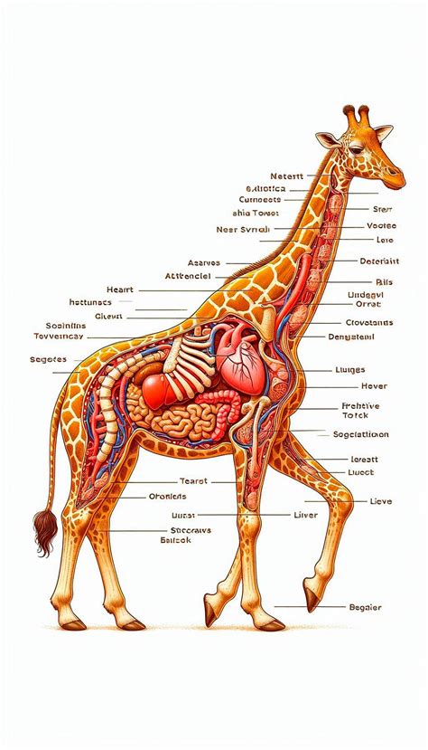A Giraffes Anatomy Is Shown In This Diagram Premium Ai Generated Image