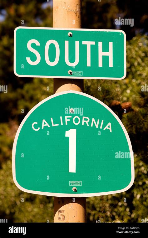 United States California Road Sign Of The California Scenic Highway 1