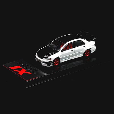 Po Cm Model 1 64 Mitsubishi Lancer Evo Ix Voltex Pearl White Carbon