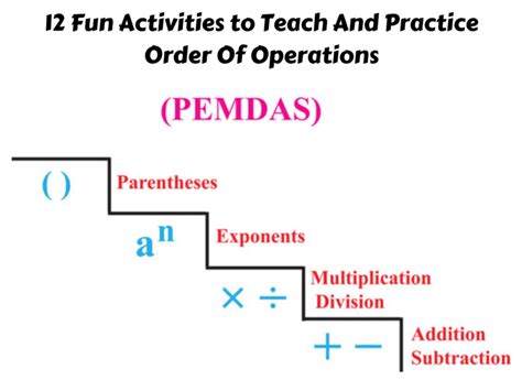 12 Fun Activities To Teach And Practice Order Of Operations Teaching