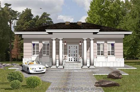 классический вариант отделки стен колонн и цокольной части дома Внешний вид дома Дом